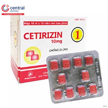 Thuốc Cetirizin 10mg Dược Đồng Nai - điều trị các bệnh dị ứng