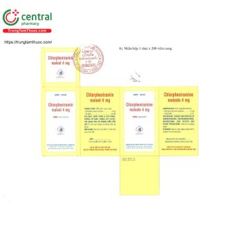Thuốc Chlorpheniramin maleat 4mg Domesco điều trị viêm mũi dị ứng theo mùa