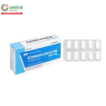 Thuốc Ciprofloxacin 500mg Imexpharm - trị nhiễm khuẩn đường hô hấp
