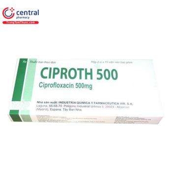 [CHÍNH HÃNG] Thuốc Ciproth 500 điều trị nhiễm trùng hô hấp, tiết niệu