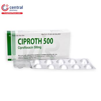 [CHÍNH HÃNG] Thuốc Ciproth 500 điều trị nhiễm trùng hô hấp, tiết niệu