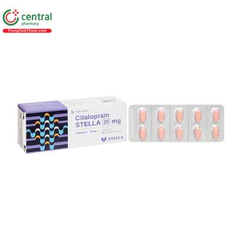Thuốc Citalopram STELLA 20mg điều trị rối loạn hoảng loạn và trầm cảm