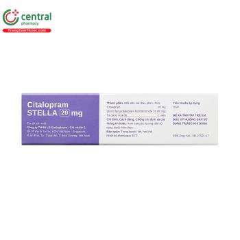 Thuốc Citalopram STELLA 20mg điều trị rối loạn hoảng loạn và trầm cảm