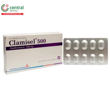 Thuốc Clamisel 500 trị viêm phế quản cấp tính, nhiễm trùng da, mô mềm