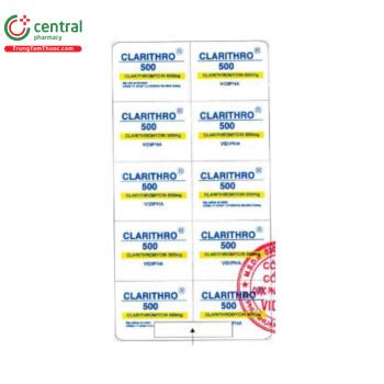 Thuốc Clarithro 500 điều trị viêm amidan, viêm tai giữa, viêm xoang cấp