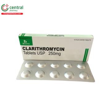 Thuốc Clarithromycin 250mg Brawn - Điều trị nhiễm khuẩn