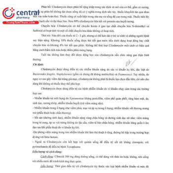 Thuốc Clinecid 300mg: tác dụng, cách dùng và lưu ý sử dụng