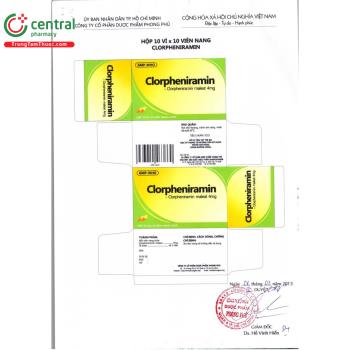 Thuốc Clorpheniramin 4mg PP Pharco điều trị về viêm mũi, kết mạc dị ứng