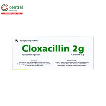 Thuốc Cloxacillin 2g Imexpharm điều trị nhiễm khuẩn nặng do Staphylococcus