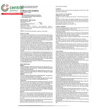 Thuốc Codalgin Forte hộp 20 viên giảm đau, hạ sốt nhanh chóng