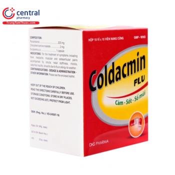 Thuốc Coldacmin Flu (Hộp 10 vỉ x 10 viên) - thuốc đặc trị cảm cúm