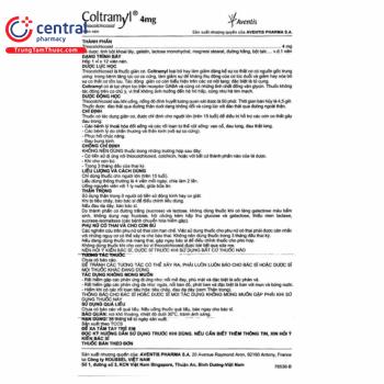 [CHÍNH HÃNG] Thuốc Coltramyl 4mg điều trị hỗ trợ các cơn đau co thắt