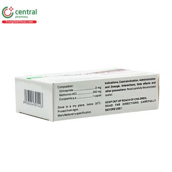 Thuốc CoMiaryl 2mg/500mg - Thuốc điều trị bệnh đái tháo đường type 2