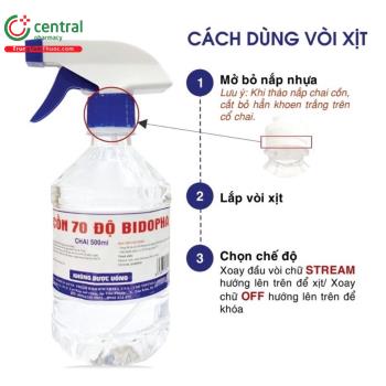 Cồn 70 độ Bidopha dùng để sát trùng da, diệt khuẩn dụng cụ y tế