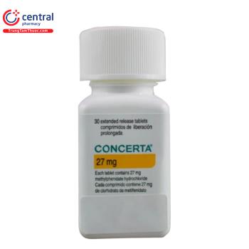 Thuốc Concerta 27mg điều trị rối loạn tăng động giảm sự chú ý (ADHD).