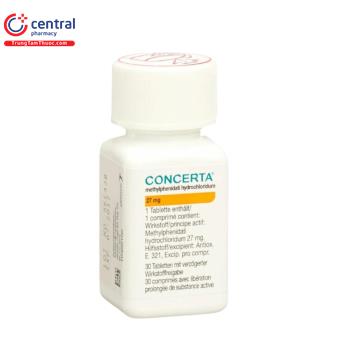 Thuốc Concerta 27mg điều trị rối loạn tăng động giảm sự chú ý (ADHD).