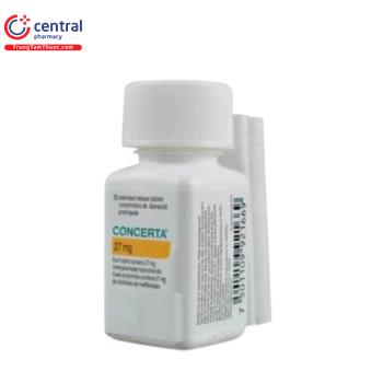 Thuốc Concerta 27mg điều trị rối loạn tăng động giảm sự chú ý (ADHD).