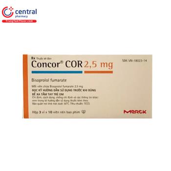 Thuốc Concor COR 2.5mg (Bisoprolol): thuốc điều trị suy tim