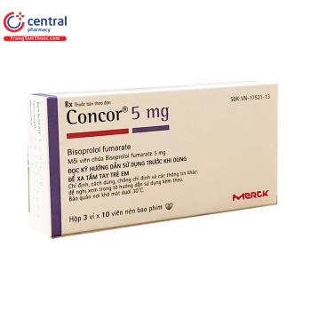 Thuốc Concor 5mg điều trị cao huyết áp, đau thắt ngực