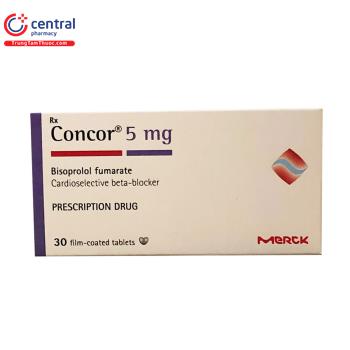 Thuốc Concor 5mg điều trị cao huyết áp, đau thắt ngực