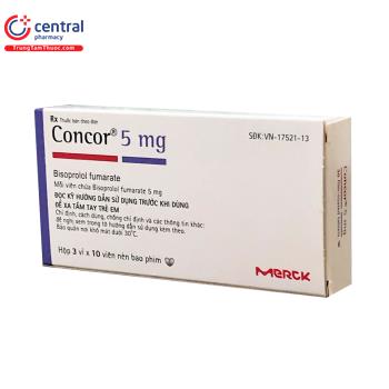 Thuốc Concor 5mg điều trị cao huyết áp, đau thắt ngực