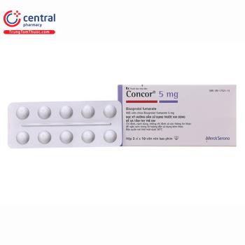 Thuốc Concor 5mg điều trị cao huyết áp, đau thắt ngực