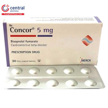 Thuốc Concor 5mg điều trị cao huyết áp, đau thắt ngực