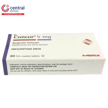 Thuốc Concor 5mg điều trị cao huyết áp, đau thắt ngực