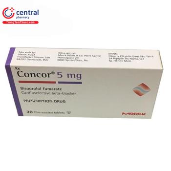 Thuốc Concor 5mg điều trị cao huyết áp, đau thắt ngực