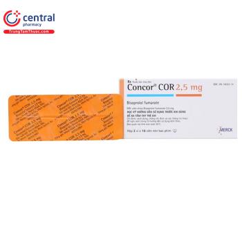 Thuốc Concor COR 2.5mg (Bisoprolol): thuốc điều trị suy tim