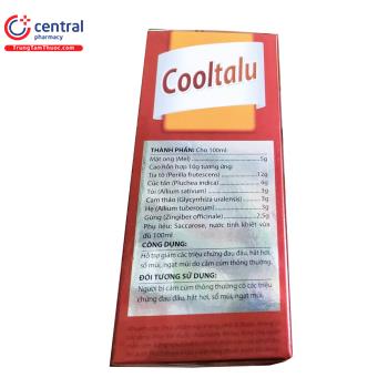 Thuốc Cooltalu 100ml giúp hỗ trợ giảm hắt hơi, sổ mũi do cảm lạnh