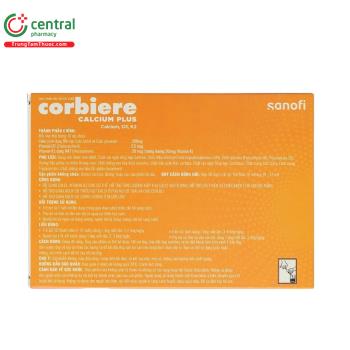 Thuốc Corbiere Calcium Plus bổ sung calci và vitamin D3 cho cơ thể