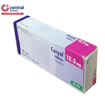 Thuốc Coryol 12,5mg -Thuốc điều trị tăng huyết áp, suy tim sung huyết