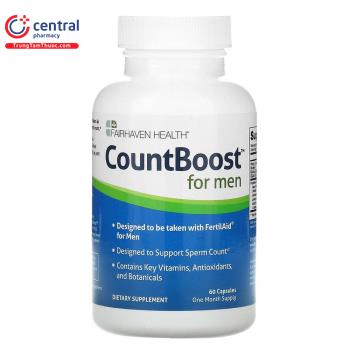 Thuốc CountBoost for men tăng cường số lượng tinh trùng