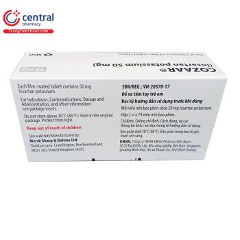 Thuốc Cozaar 50mg (Losartan 50mg) - Thuốc điều trị tăng huyết áp