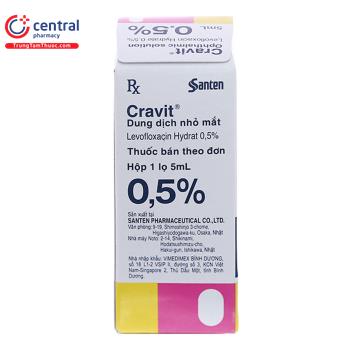 [CHÍNH HÃNG] Thuốc nhỏ mắt Cravit 0.5%: Chỉ định và liều dùng
