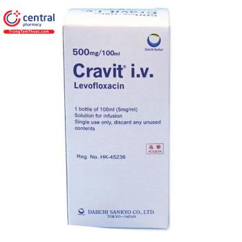 Thuốc Cravit i.v. 500mg/100ml - thuốc kháng sinh điều trị nhiễm khuẩn