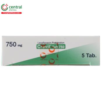 Thuốc Cravit Tab 750 Điều trị viêm phổi, nhiễm khuẩn da, viêm bể thận