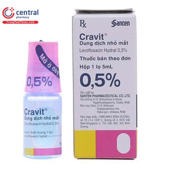 [CHÍNH HÃNG] Thuốc nhỏ mắt Cravit 0.5%: Chỉ định và liều dùng