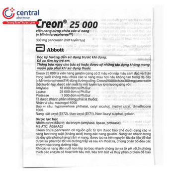 Thuốc Creon 25000: tác dụng, liều dùng và lưu ý khi sử dụng