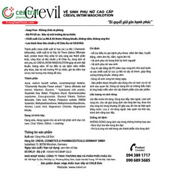 Dung dịch vệ sinh phụ nữ Crevil 300ml giúp vùng kín khô thoáng