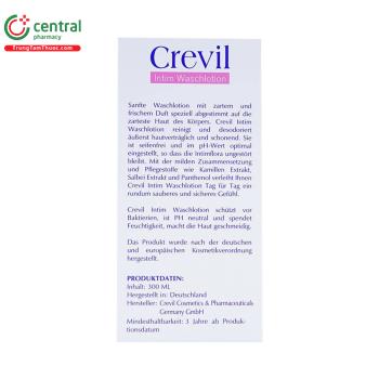 Dung dịch vệ sinh phụ nữ Crevil 300ml giúp vùng kín khô thoáng