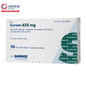[CHÍNH HÃNG] Thuốc Curam 625mg (hộp 20 viên) - Điều trị nhiễm khuẩn