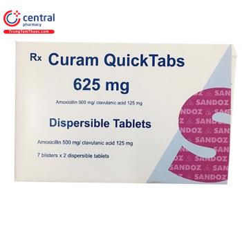 [CHÍNH HÃNG] Thuốc Curam Quick Tabs 625mg điều tị nhiễm khuẩn