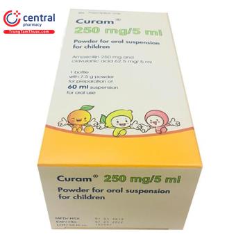 Thuốc Curam 250mg/5ml: tác dụng, cách dùng và lưu ý sử dụng