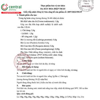 Thuốc Dạ Dày Hoa Diệp Thảo giảm nguy cơ viêm loét dạ dày, tá tràng