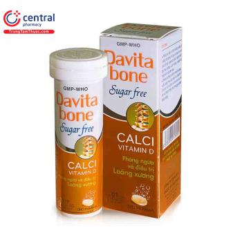 [CHÍNH HÃNG] Viên sủi Davita Bone Sugar Free phòng ngừa loãng xương