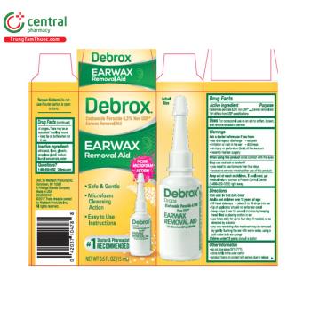 Dung dịch nhỏ tai Debrox Earwax Removal Aid - hỗ trợ loại bỏ ráy tai