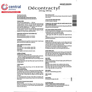 Thuốc Decontractyl 250mg - Điều trị các cơn đau do thắt cơ hiệu quả
