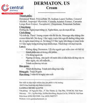 Kem trị mụn Dermaton.us 20g giúp giảm mụn và chống lão hóa da